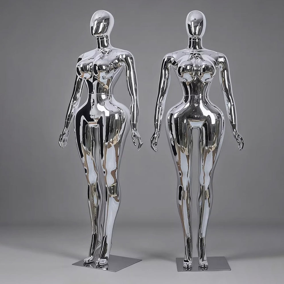 Premium Chrome Female Mannequin - Luxury Boutique Display Stand | 176cm ...