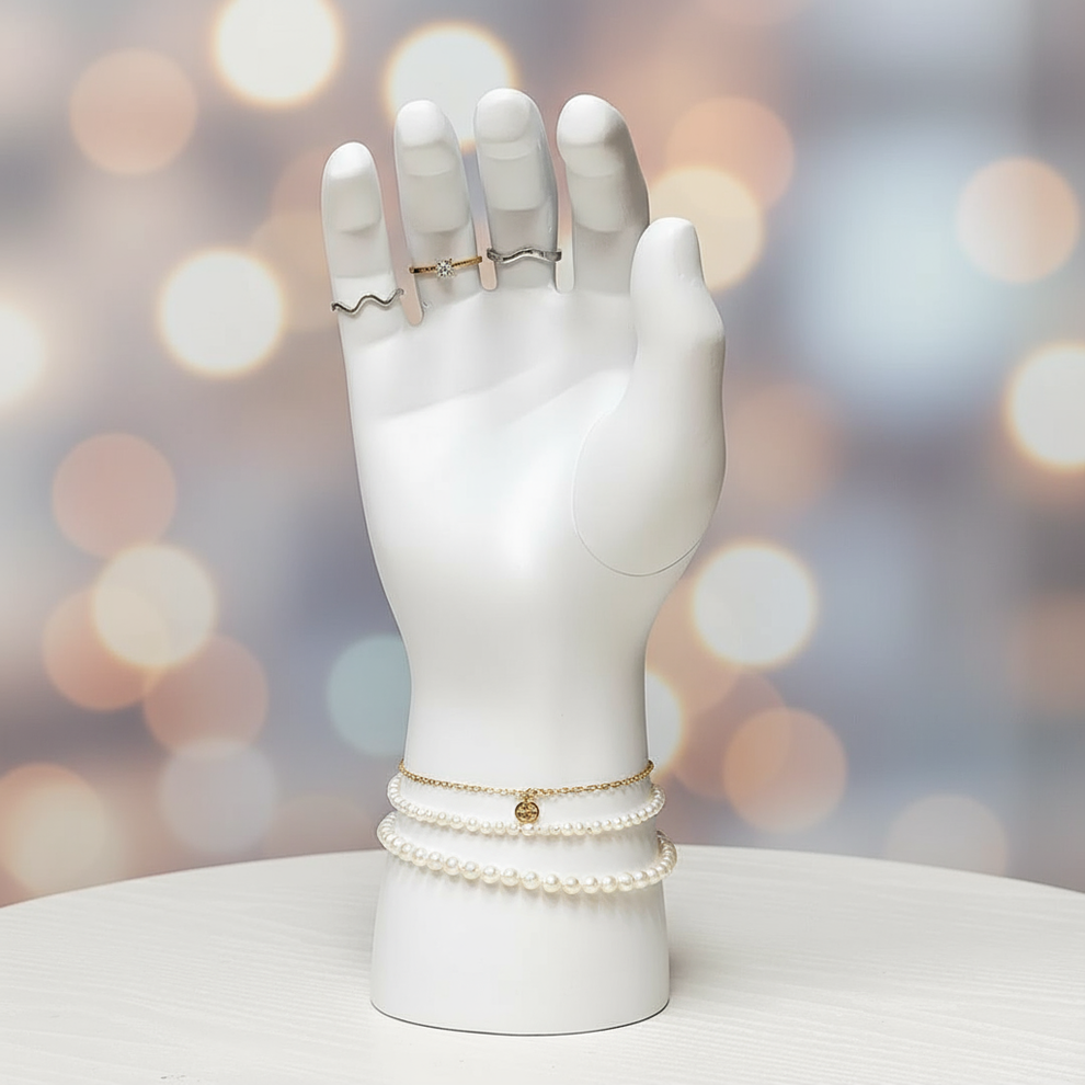 Male Hand Left Right Manikin Hand Model Gloves Rings Display Stand Hol ...